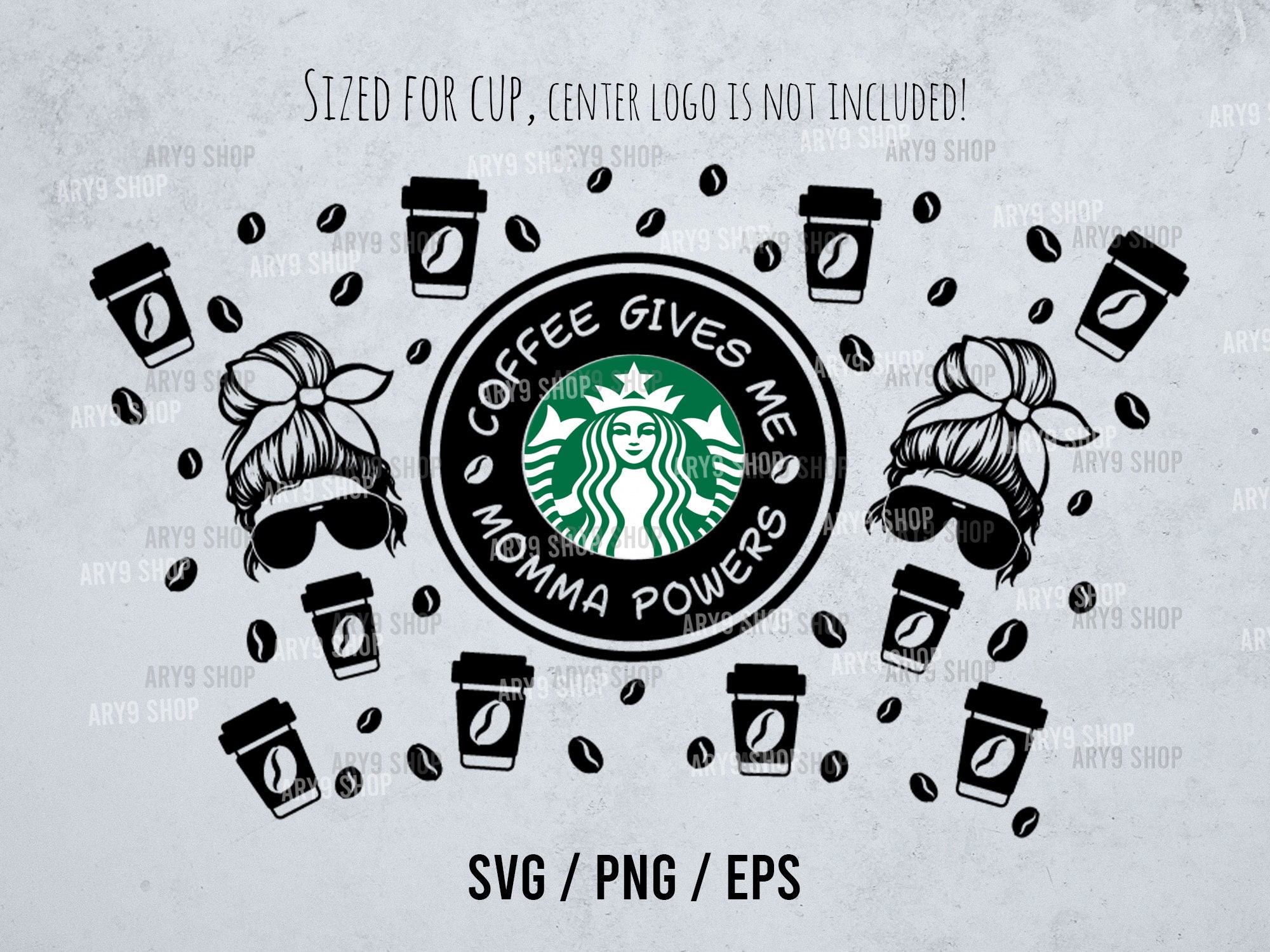 Full Wrap Coffee Mom With Sunglasses Coffee Gives Me Momma - Etsy