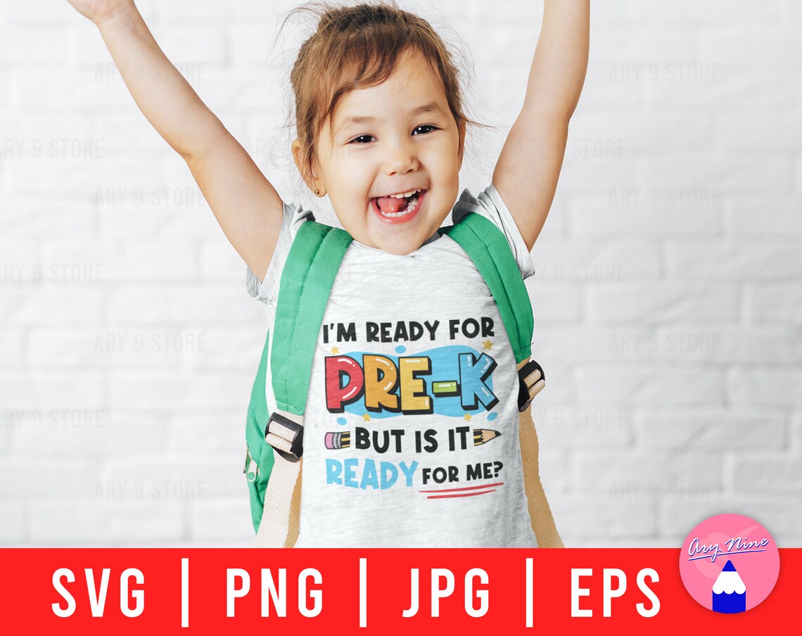 Ready for Pre-k Teacher SVG PNG, Back to School Design (digital ...