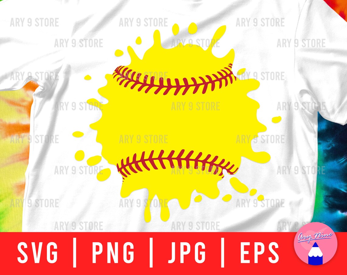 Splatter Baseball and Softball Svg Png Eps Jpg Files - Etsy