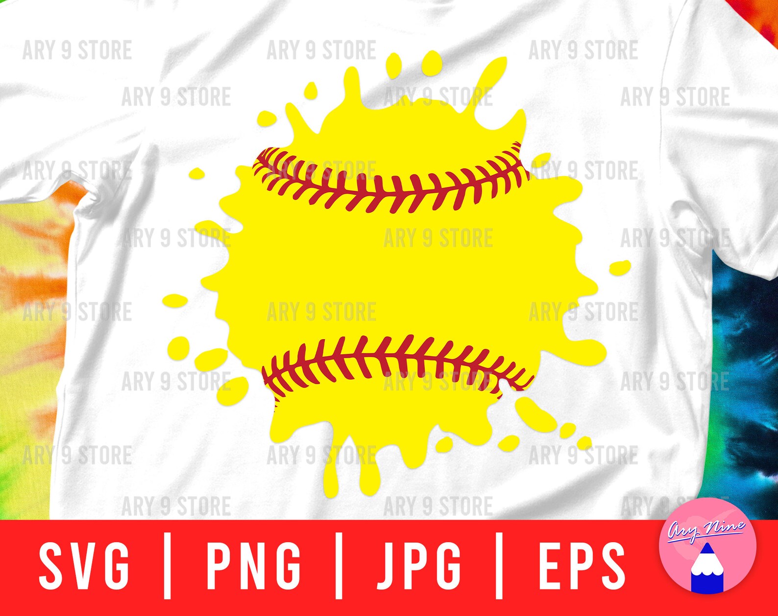 Splatter Baseball and Softball Svg Png Eps Jpg Files - Etsy