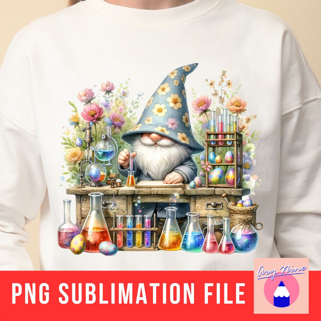 Watercolor Science Gnome, Spring Gnome Png, Science Teacher Png ...