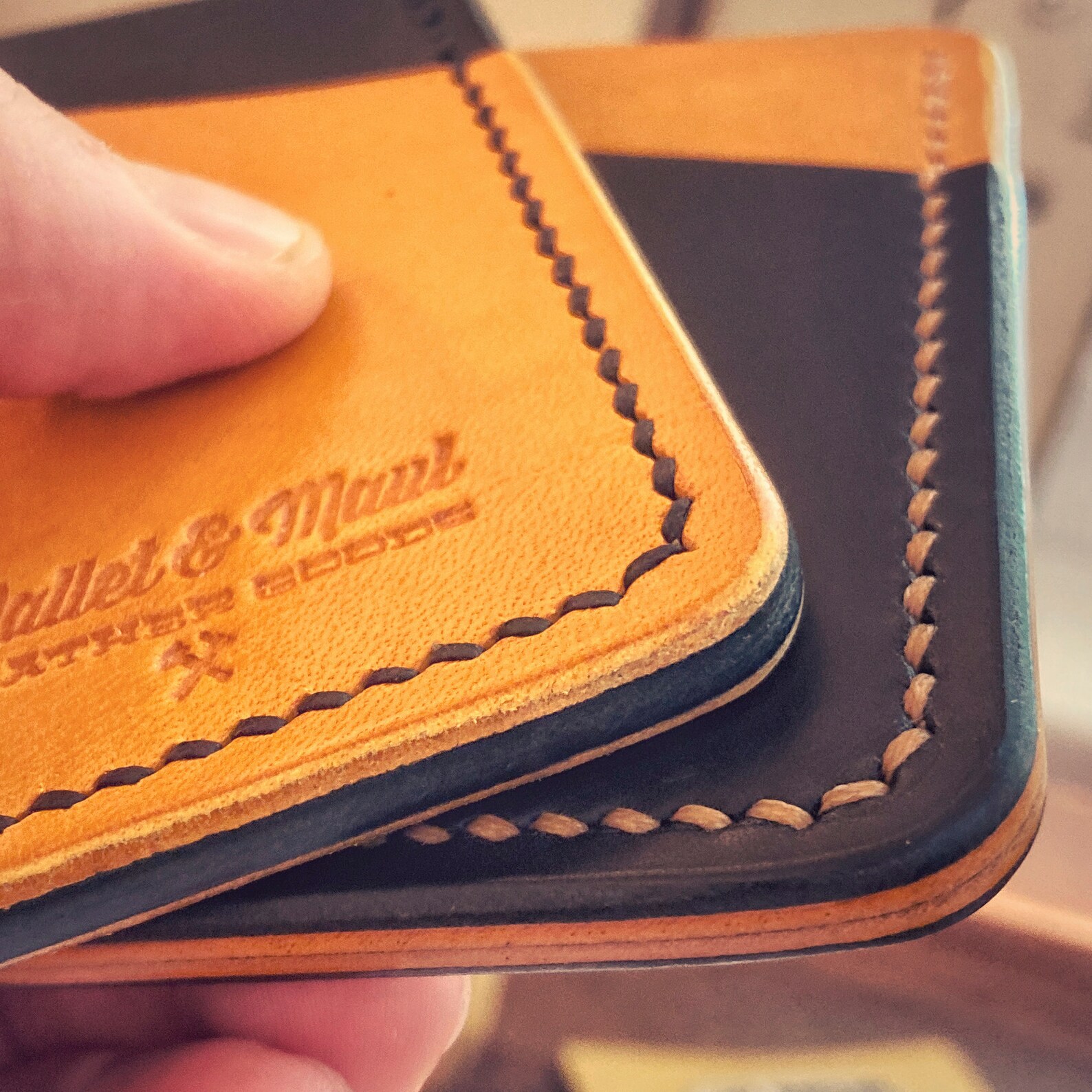 Minimalist EDC Leather Wallet Slim Card Holder EDC - Etsy