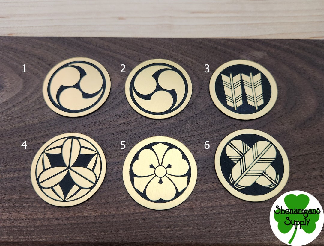 Kamon Stickers: Set of 6!-available in Gold or Silver-35mm Diameter ...
