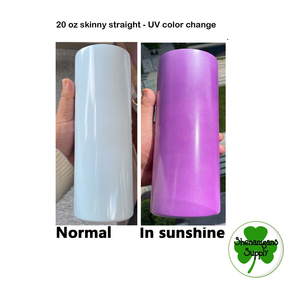 UV Color Changing White to Purple 20 ounce sublimation skinny | Etsy