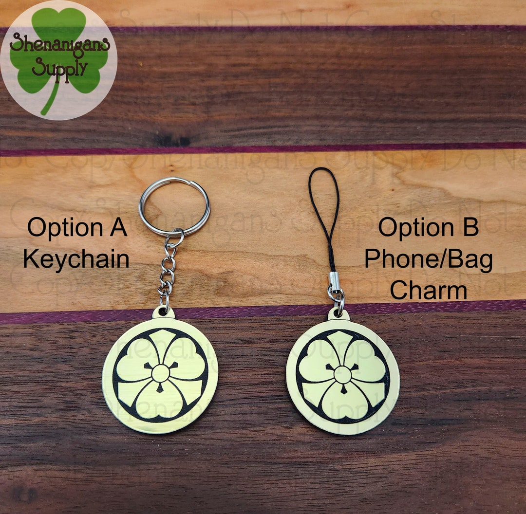 Gold Metalic Acrylic Double Sided Kamon Keychain or Zipper Pull/phone ...