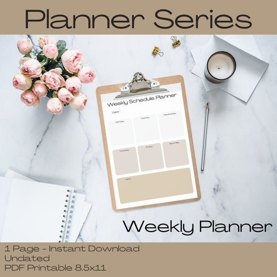 Weekly Planner Digital Download print at Home V.2 - Etsy