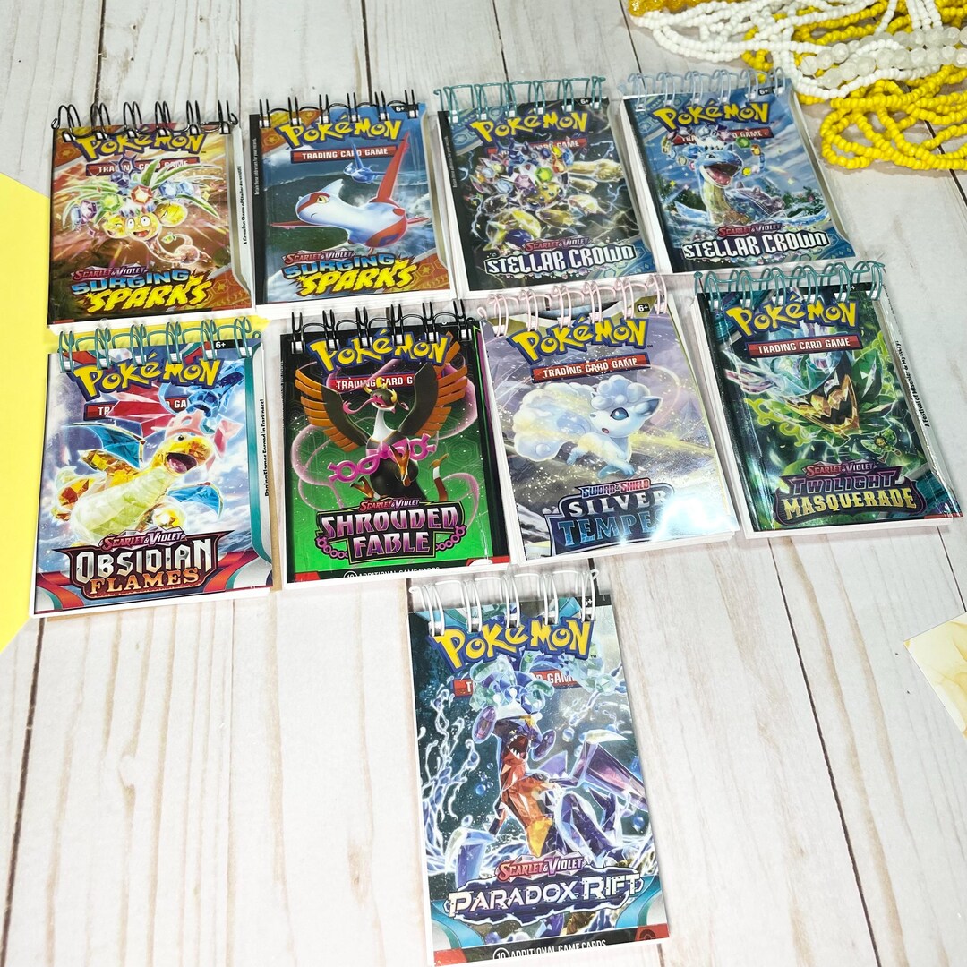 Upcycled Notebook, Sketchbook, Pokemon, Pokemon Cards, Handmade - Etsy