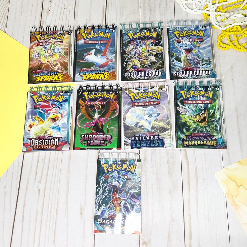 Upcycled Notebook, Sketchbook, Pokemon, Pokemon Cards, Handmade - Etsy