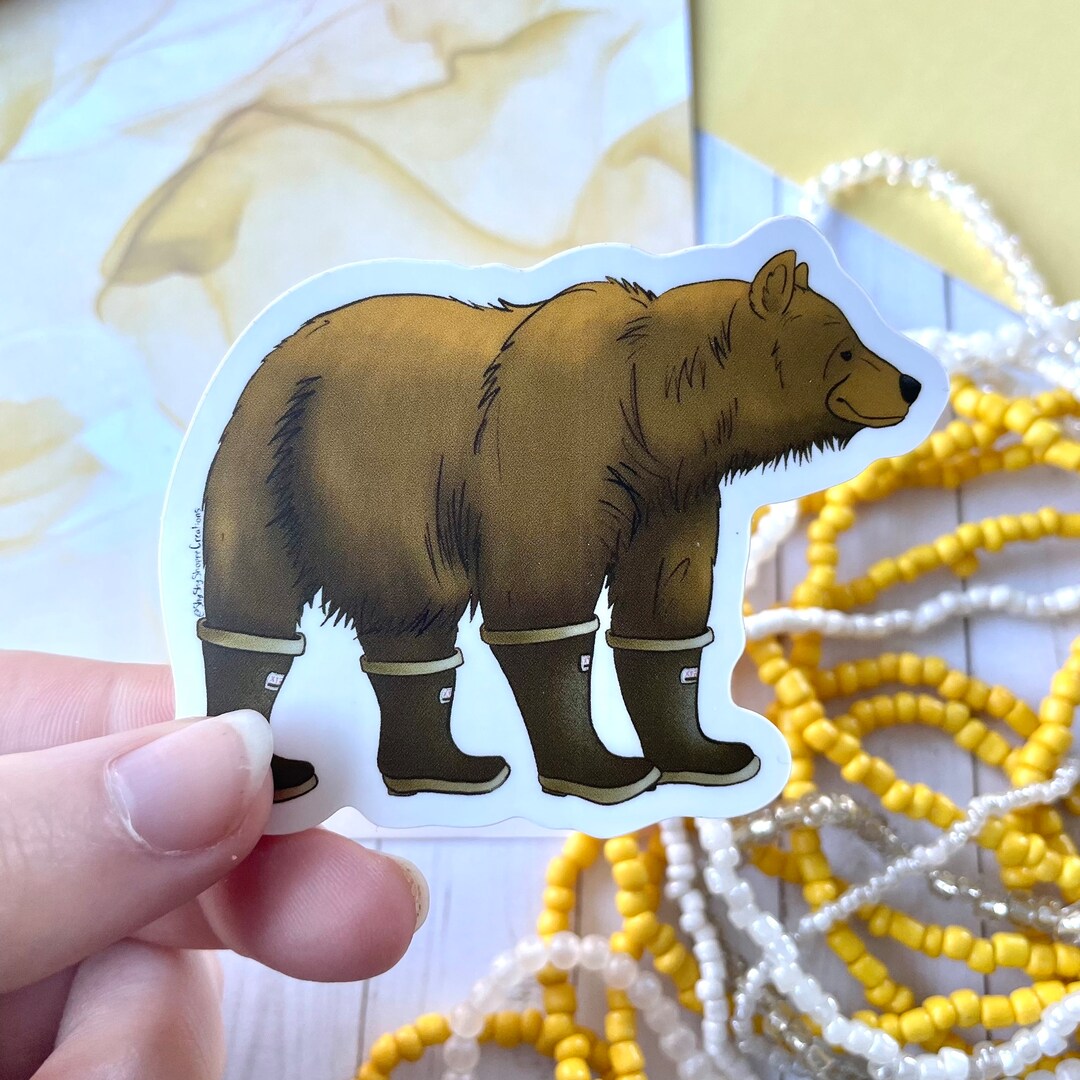 Matte Waterproof Sticker ‘big Bear Tuff’, Car Decal, Grizzly Bear ...