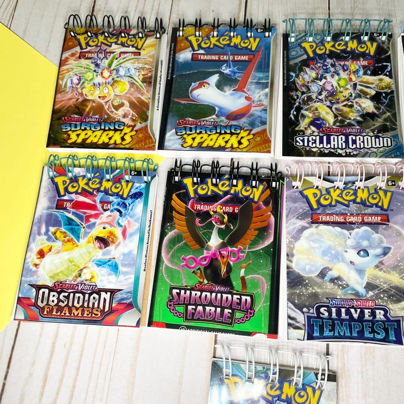 Upcycled Notebook, Sketchbook, Pokemon, Pokemon Cards, Handmade - Etsy