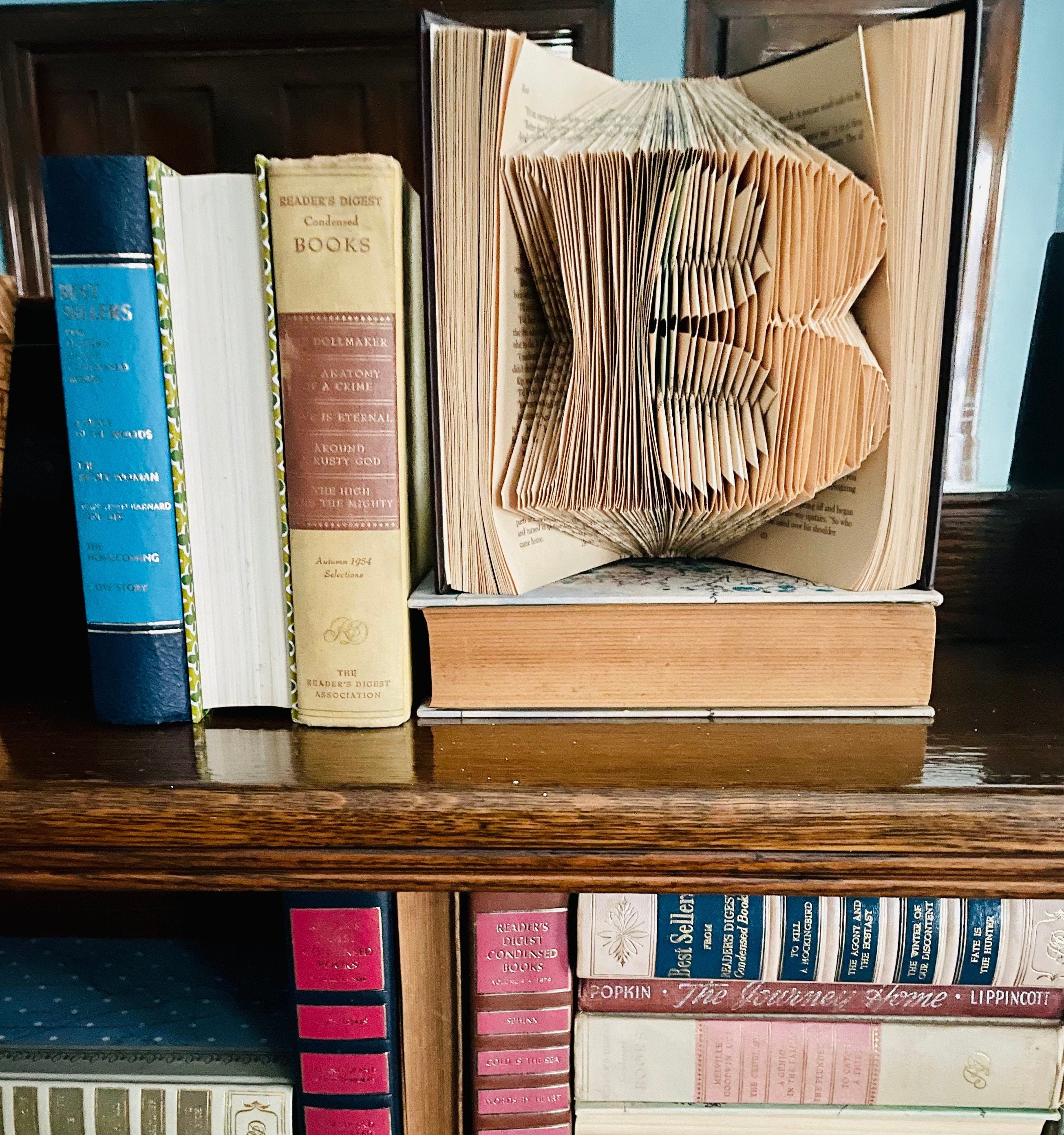 Initial Folded Book Monogrammed Book Monogrammed Gift | Etsy