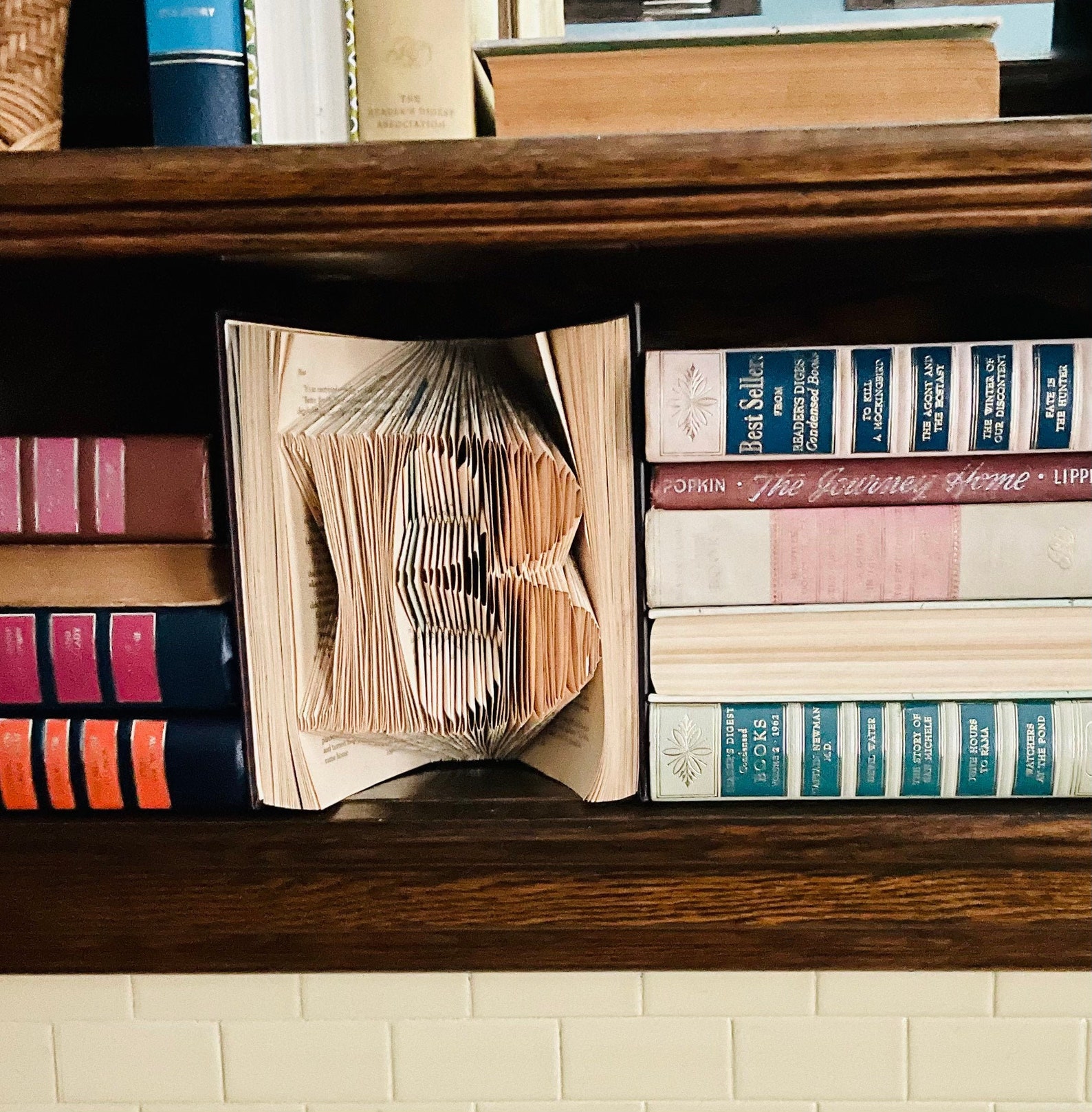 Initial Folded Book Monogrammed Book Monogrammed Gift | Etsy