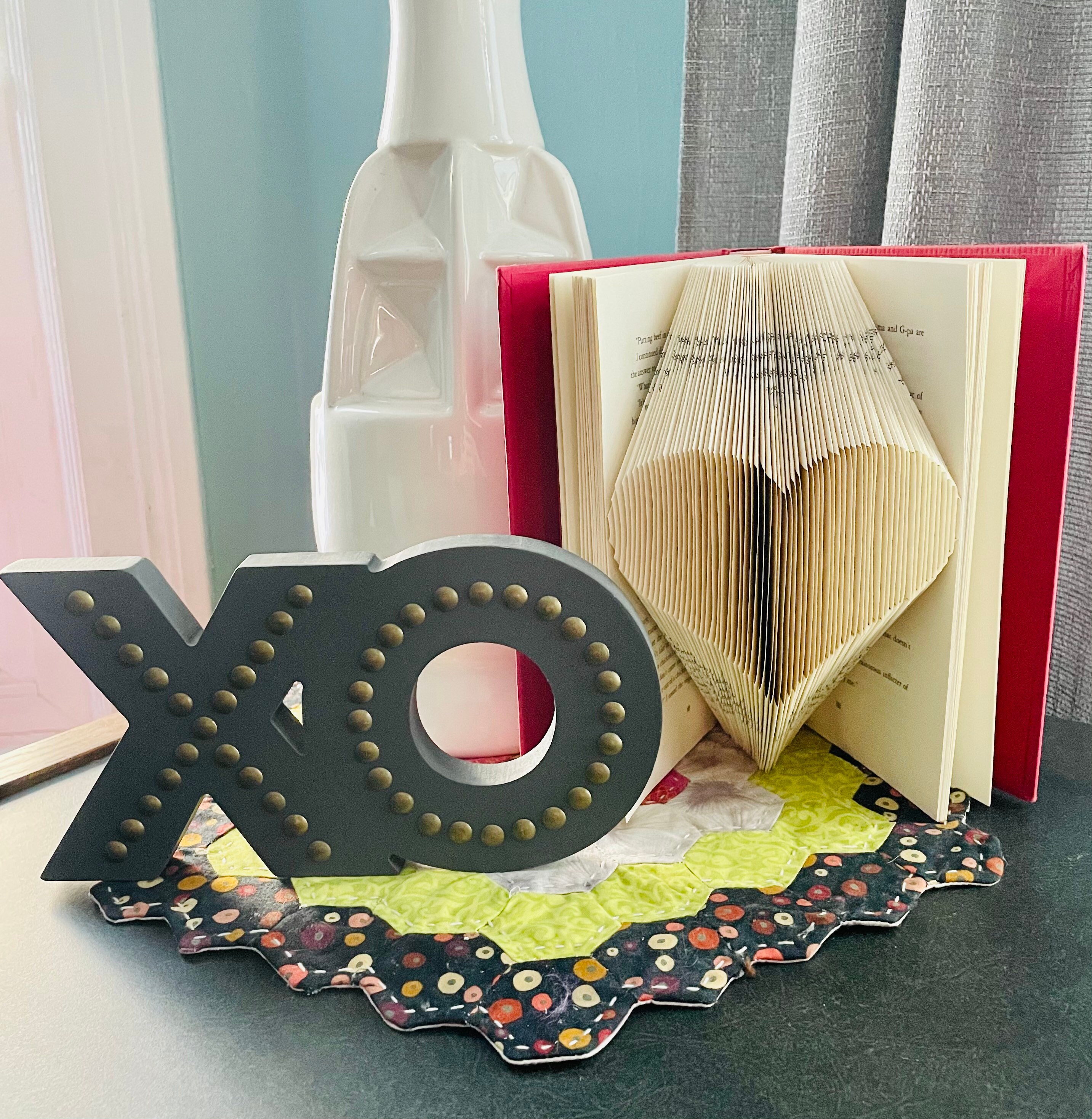 Initial Folded Book Monogrammed Book Monogrammed Gift | Etsy