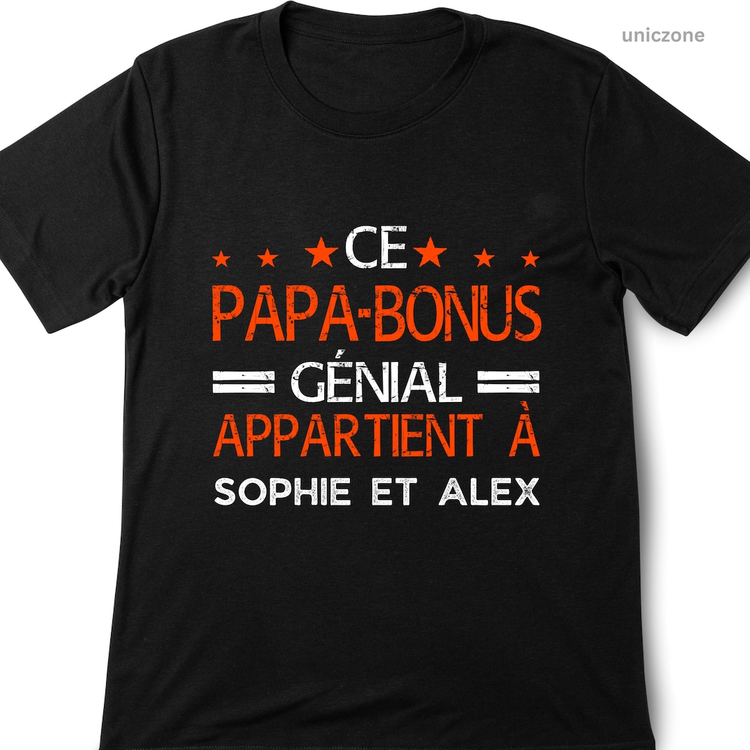 Ce Papa Bonus Génial T-shirt Personnalisé, Cadeau Noël, Cadeau Fête Des ...