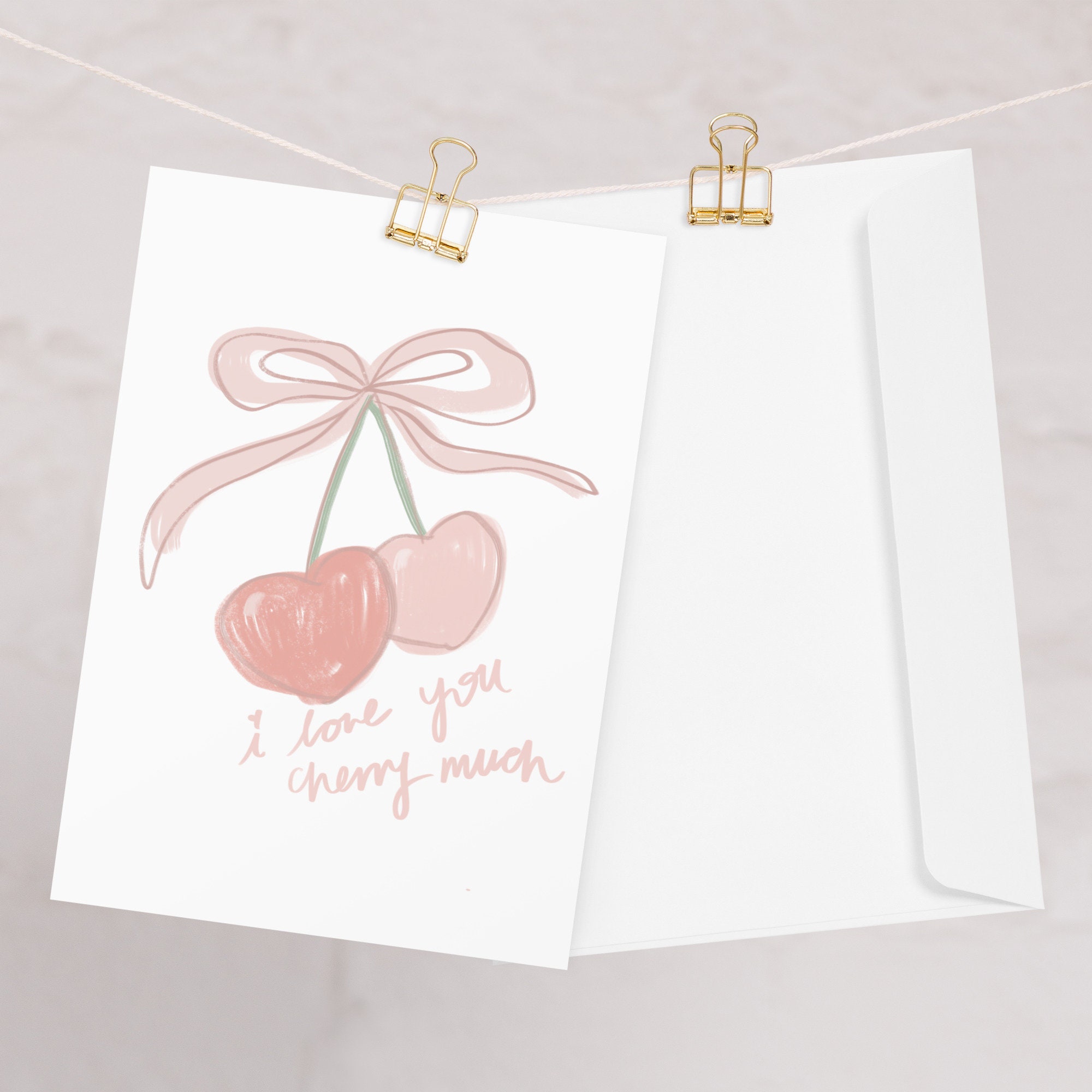 I Love You Cherry Much Anniversary I Loveyou Day Card Coquette ...