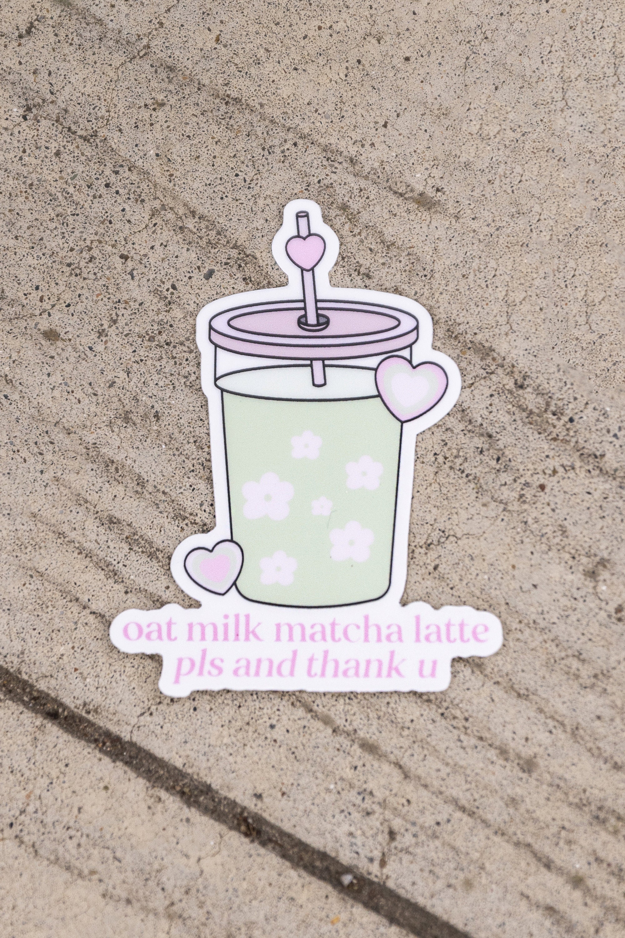 Matcha Oat Milk Latte Sticker Waterproof Weatherproof Water Bottle ...