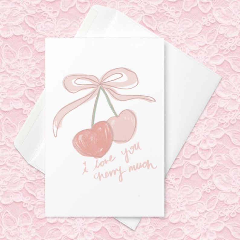 I Love You Cherry Much Anniversary I Loveyou Day Card Coquette ...