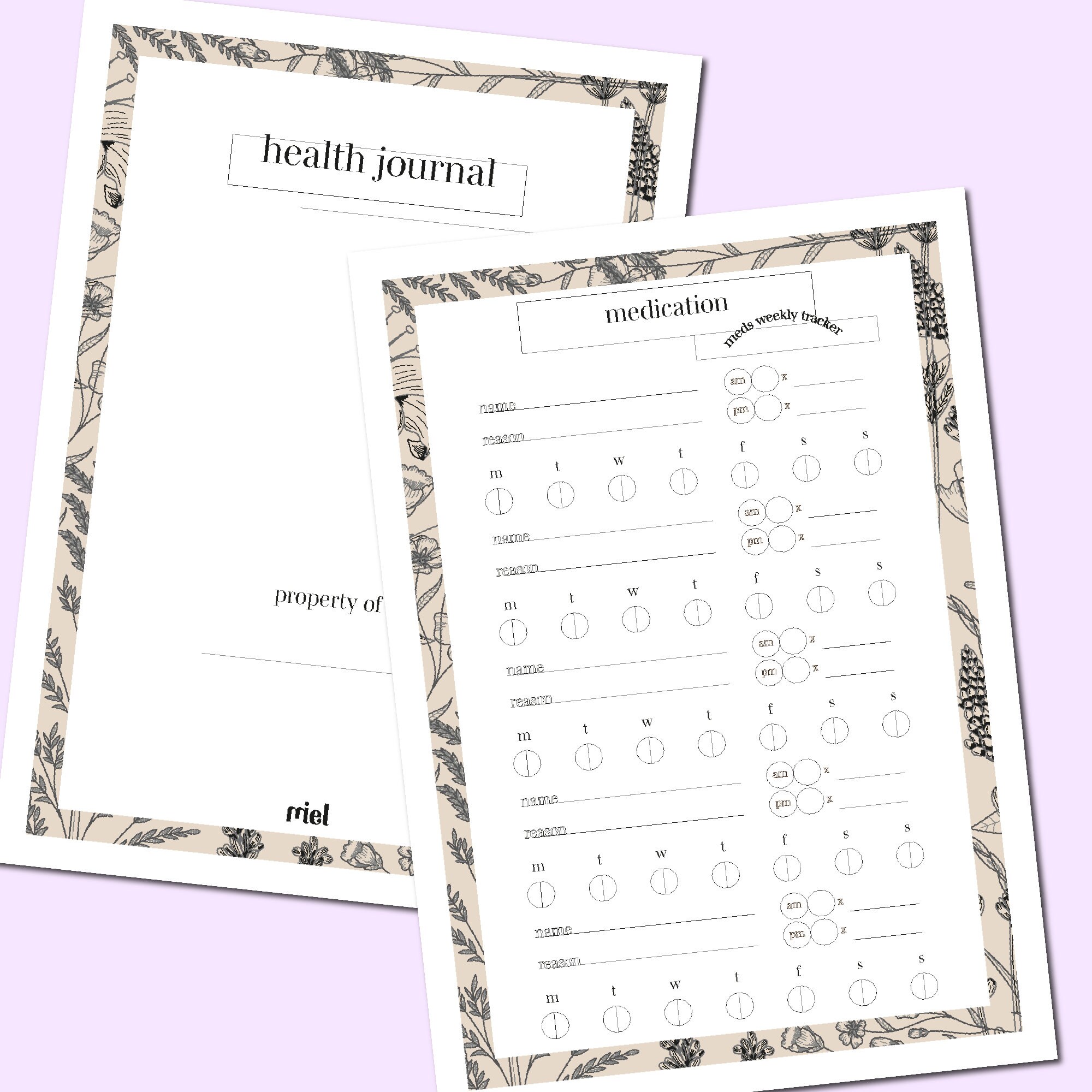 Chronic illness journal: printable medical planner | Etsy