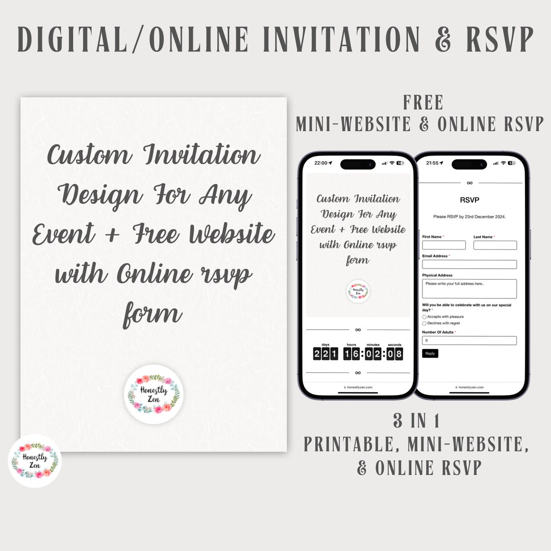Custom Event Invitation: Editable Canva Template, Free RSVP Website - Etsy
