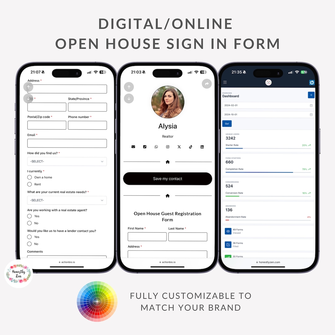 Online Open House Sign in Form With QR, Real Estate Online Forms, Open ...