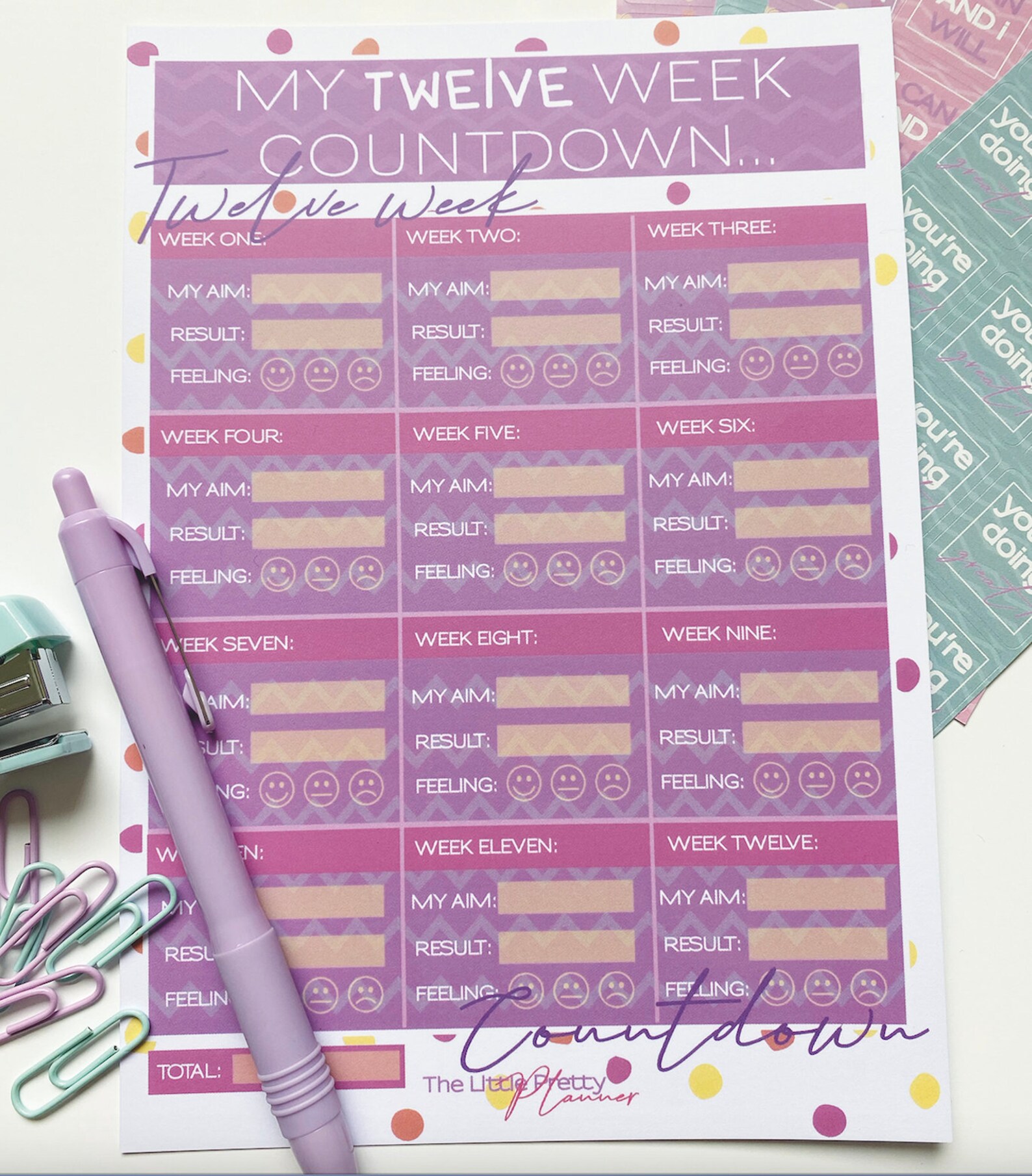 12 Week Weight Loss Countdown | Etsy