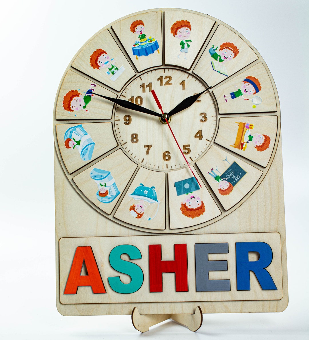 Children's Personal Clock. Hours With Pictures - a Daily Routine - Etsy