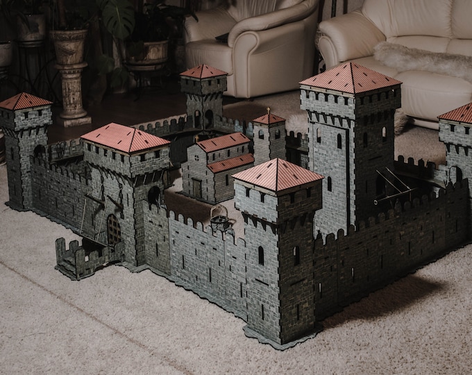DIY Wooden Medieval Castle, Kids Birthday Gift, Pretend Game Toys ...