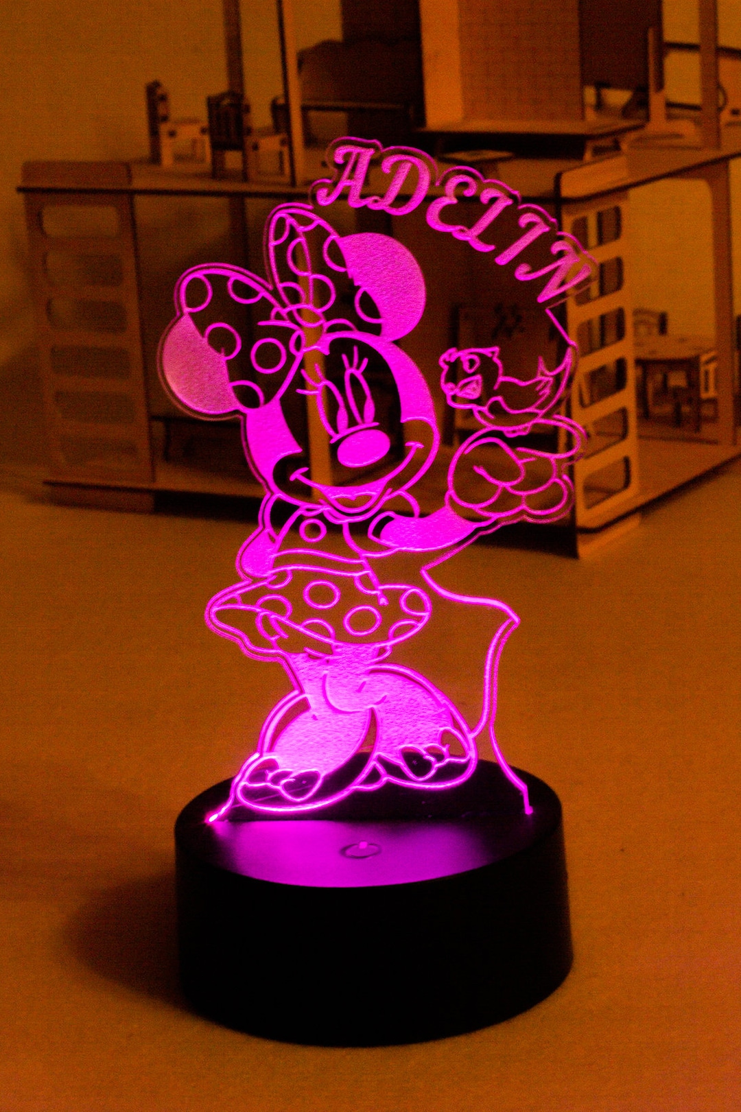 Personalized Night Lamp Minnie Mouse Night Light or Girl Room Light ...