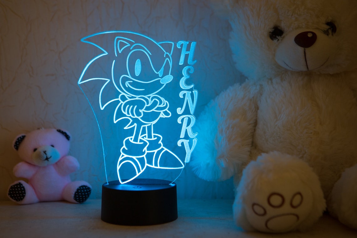 Sonic the Hedgehog Night Lamp Gamer Design Room for Kid - Etsy