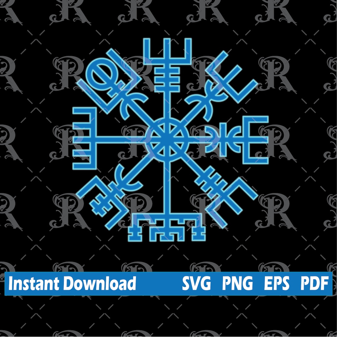 Viking Vegvisir Compass SVG Symbol of Protection Runic | Etsy