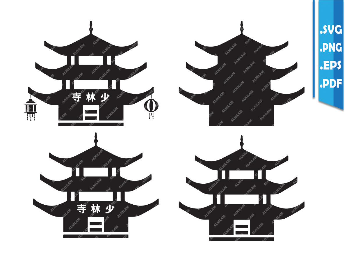 Shaolin Temple SVG | Chinese House, Kung Fu, Wu Tang | Paper Cut ...