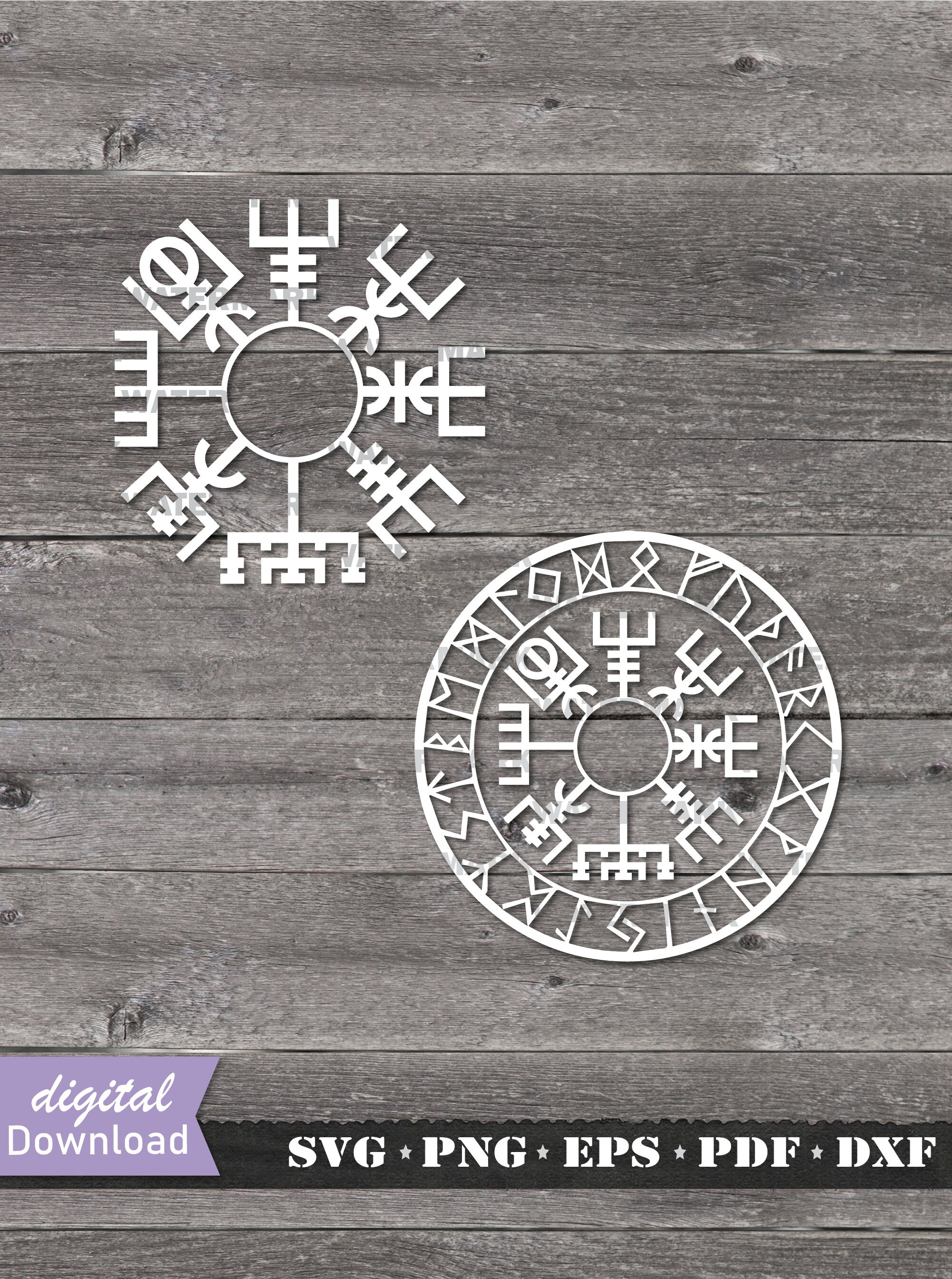 Vegvisir Monogramm SVG DXF | Wikinger Kompass, Rad, Norse, isländische ...
