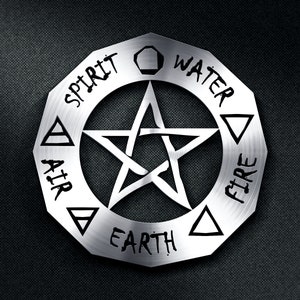 Pentagram With Five Elements SVG DXF | Pentalpha, Alchemy, Star ...
