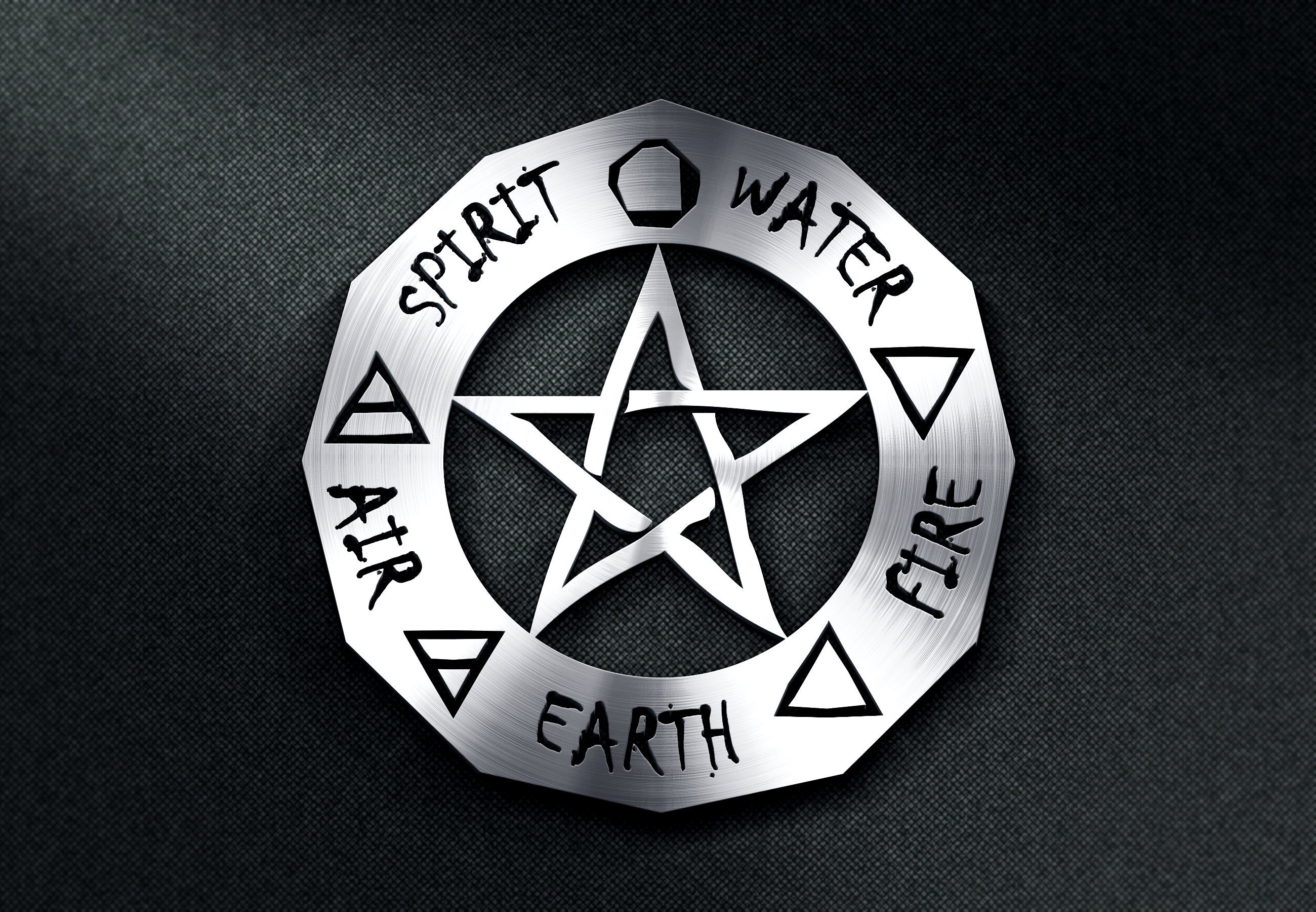 Pentagram With Five Elements SVG DXF | Pentalpha, Alchemy, Star ...