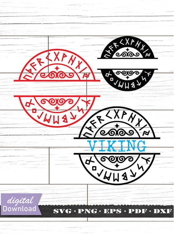 Viking Split Monogram SVG DXF Vegvisir Compass Wheel - Etsy