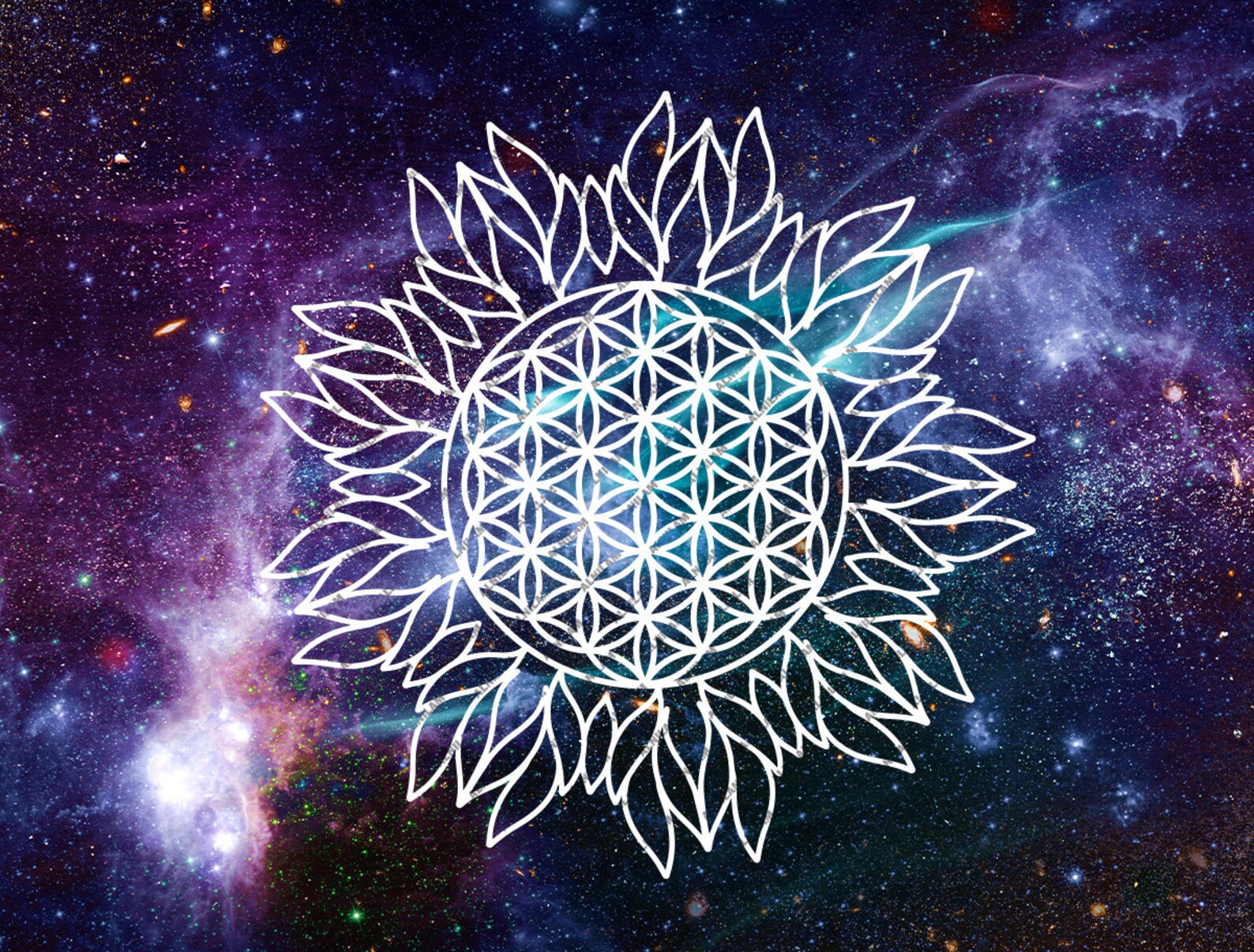 Flower of Life Mandala SVG DXF | Sacred Geometry, Kabbalah Symbol ...
