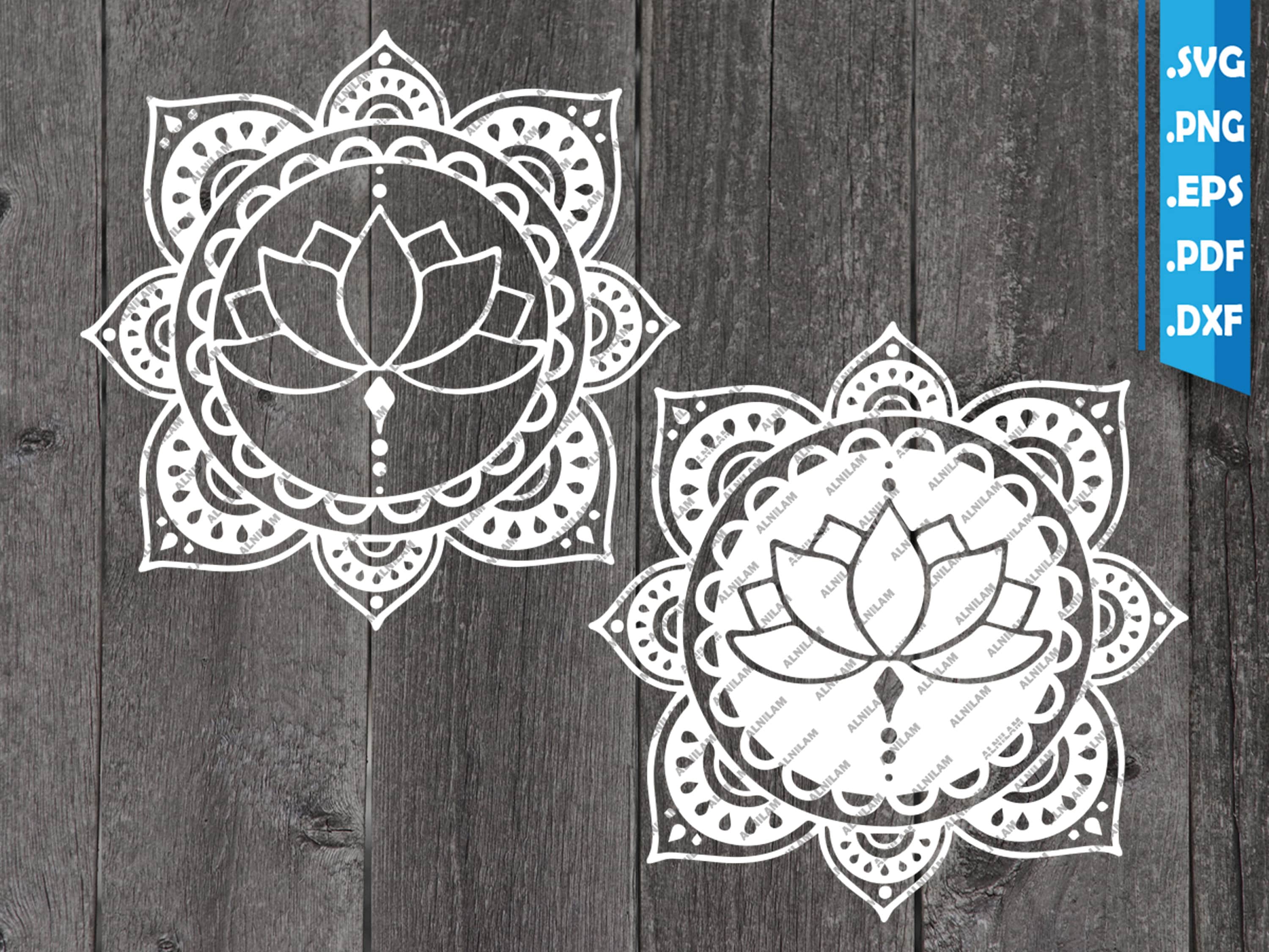 Lotus Mandala SVG DXF Meditation Mandala Zentangle Mandala | Etsy