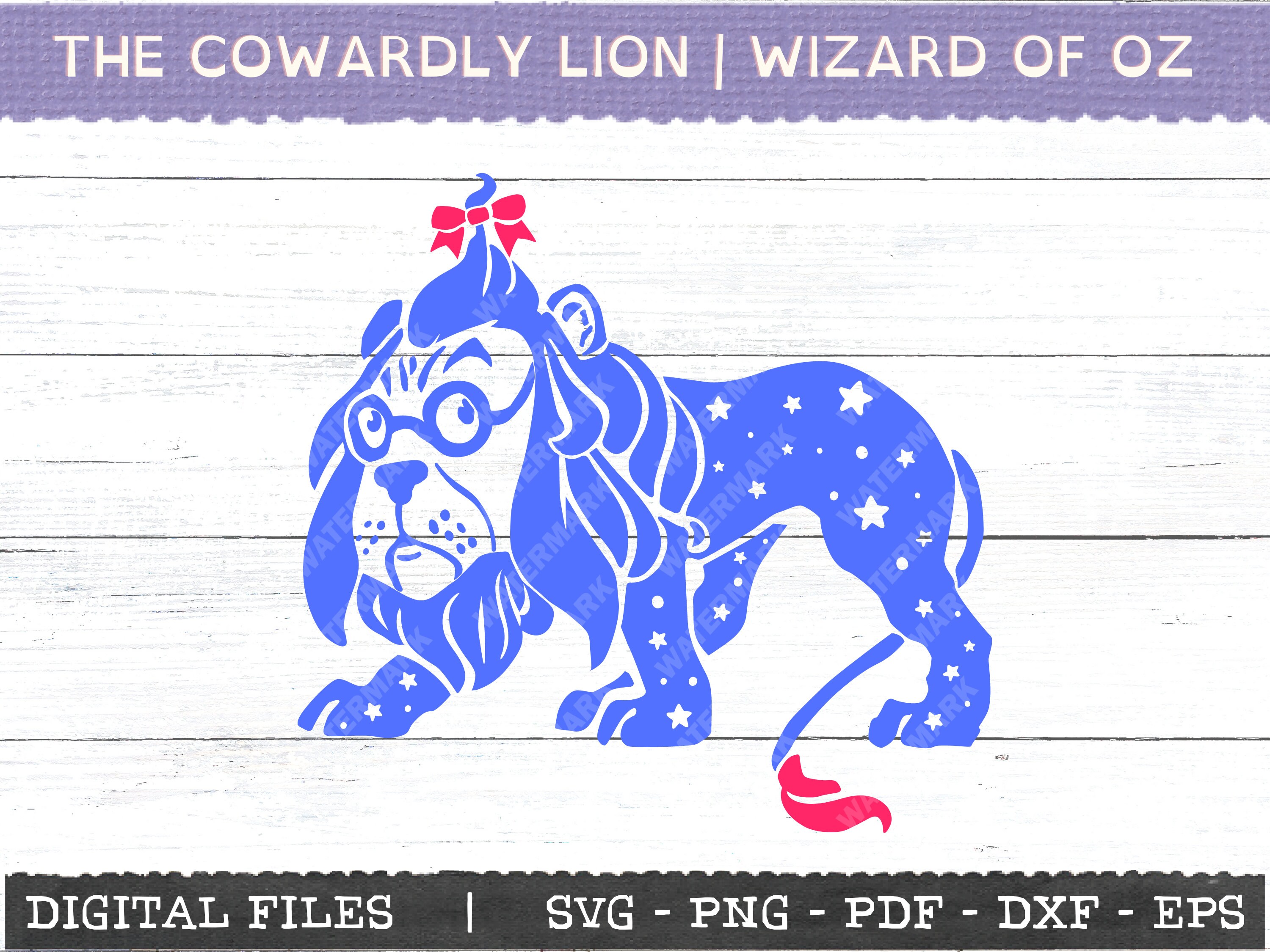 The Cowardly Lion of Oz SVG DXF | the Wizard of OZ, Celestial | Paper ...