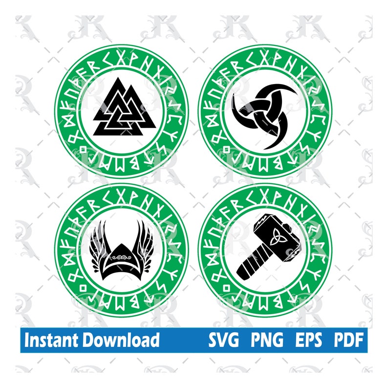 Norse (viking) Compass Collection SVG | Valknut, Odin, Valkyrie, Thor ...