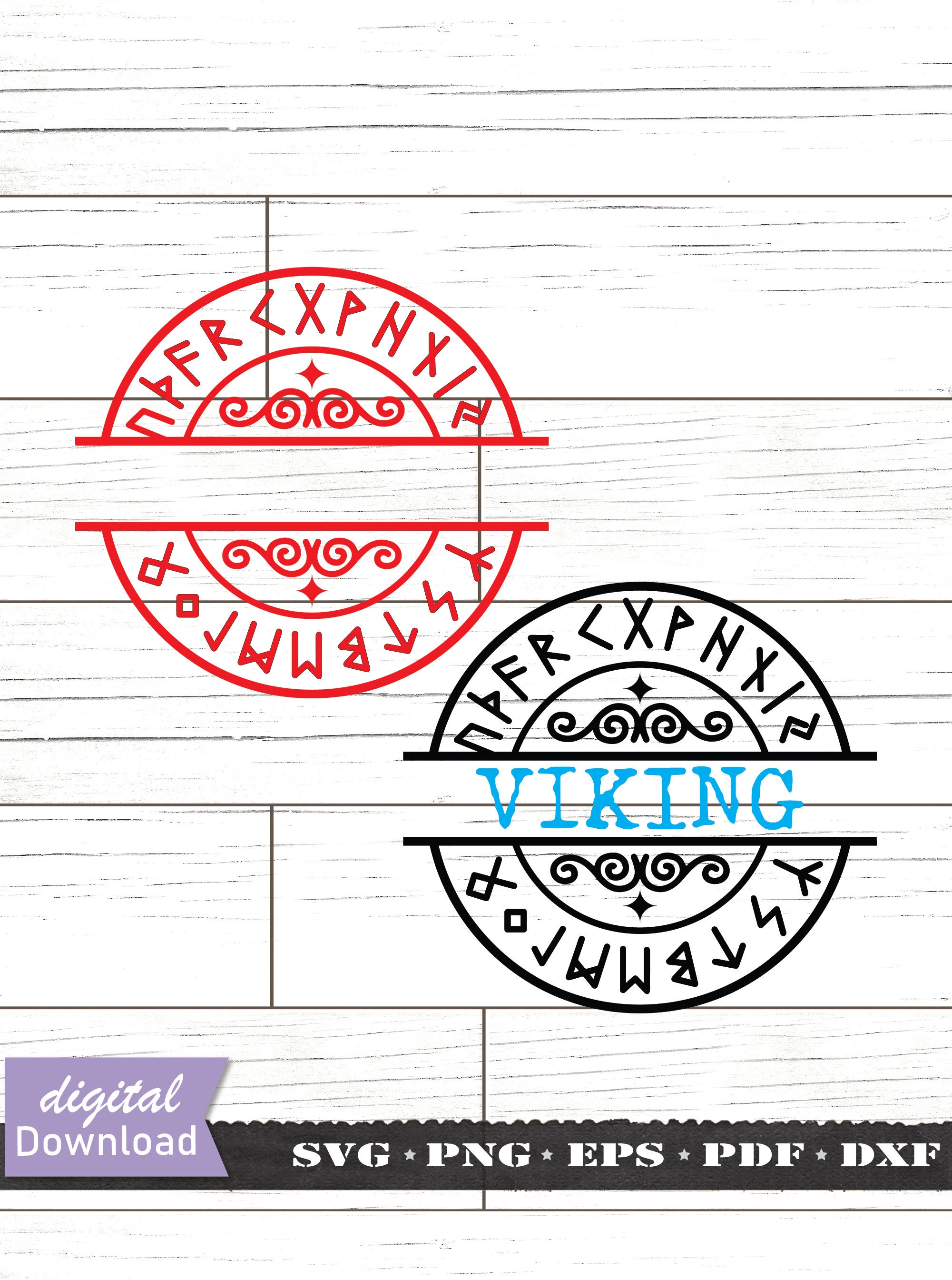 Viking Split Monogram SVG DXF Vegvisir Compass, Wheel, Norse, Icelandic ...