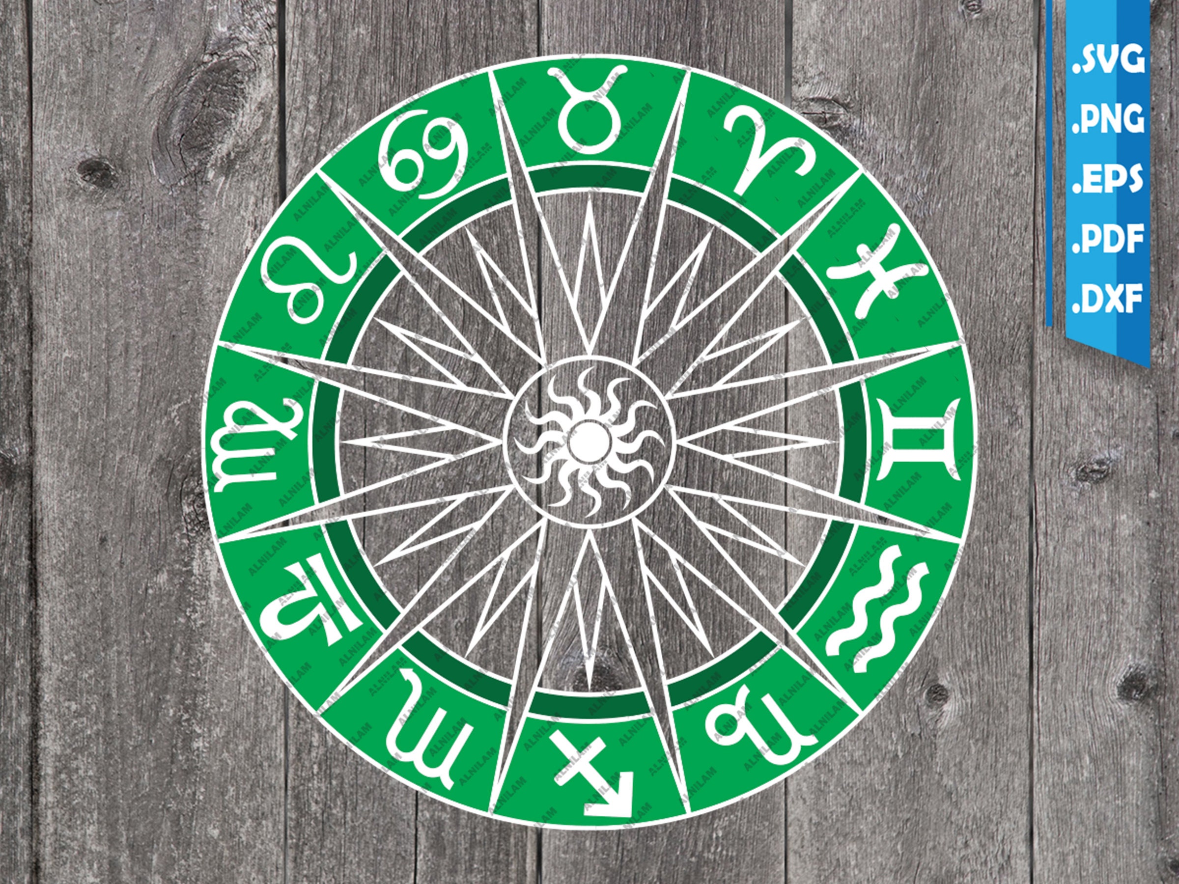 Sternzeichen Rad SVG DXF | Astrologie Zeichen, Sternzeichen, Kompass ...