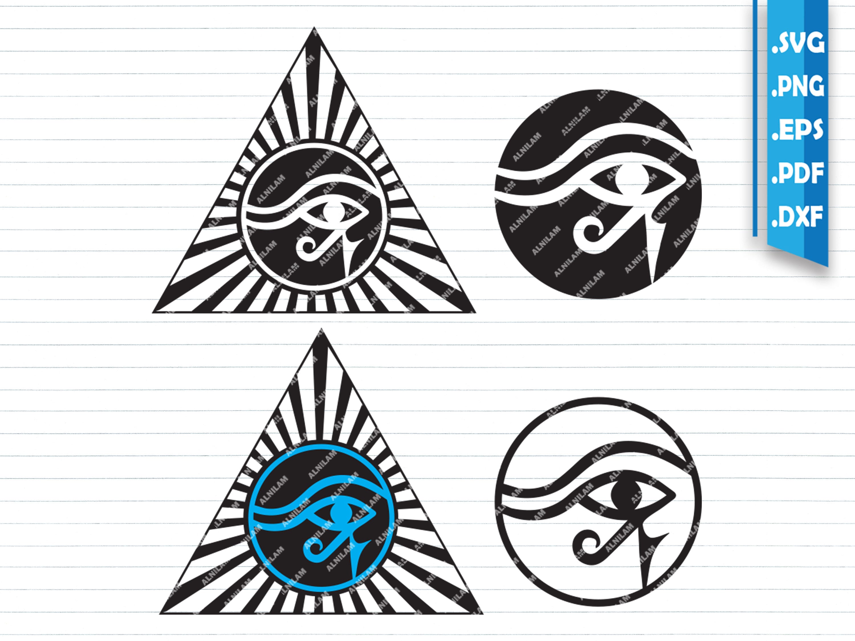 Occhio di Ra Horus SVG DXF / Protezione, Simbolo Reale Egiziano ...