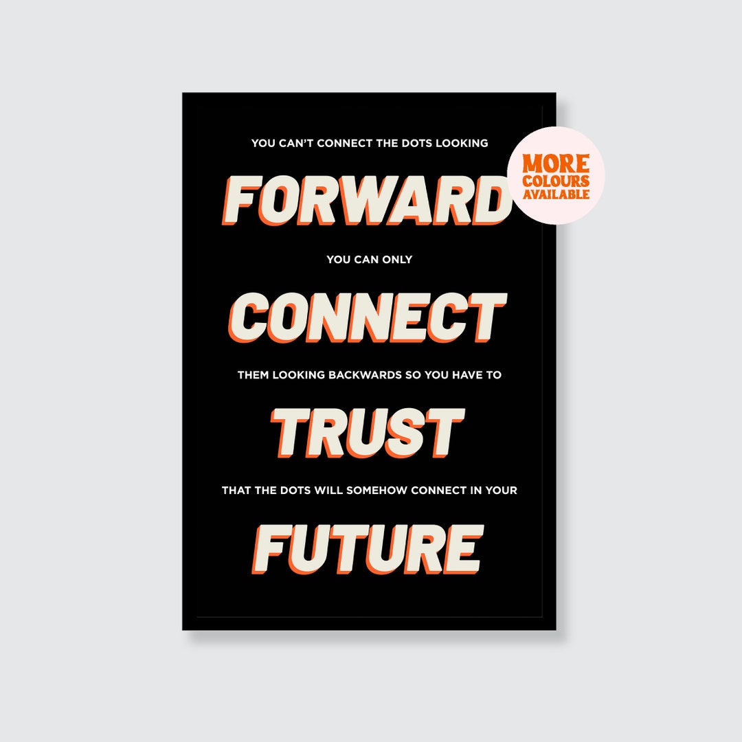 Steve Jobs | Connecting the Dots Art Print | Quote | Wall Art | Poster ...
