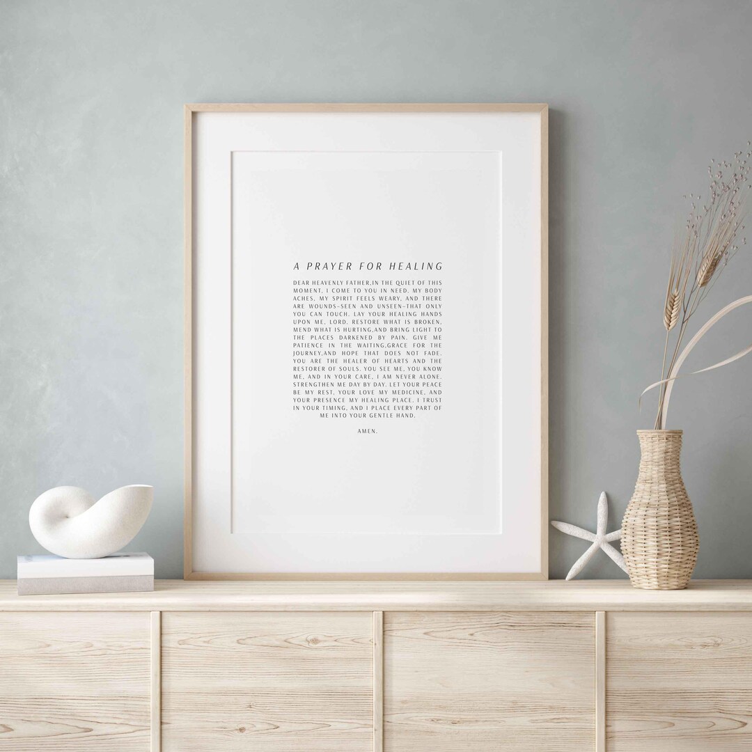 Prayer for Healing, Bible Verse Wall Art, Faith Decor, Christian Gift ...