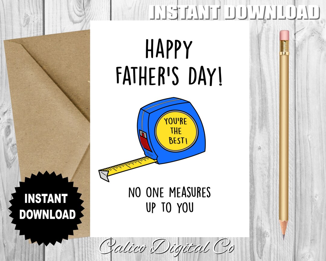 Father's Day Card, Happy Father's Day no One Measures up to You, Cute ...