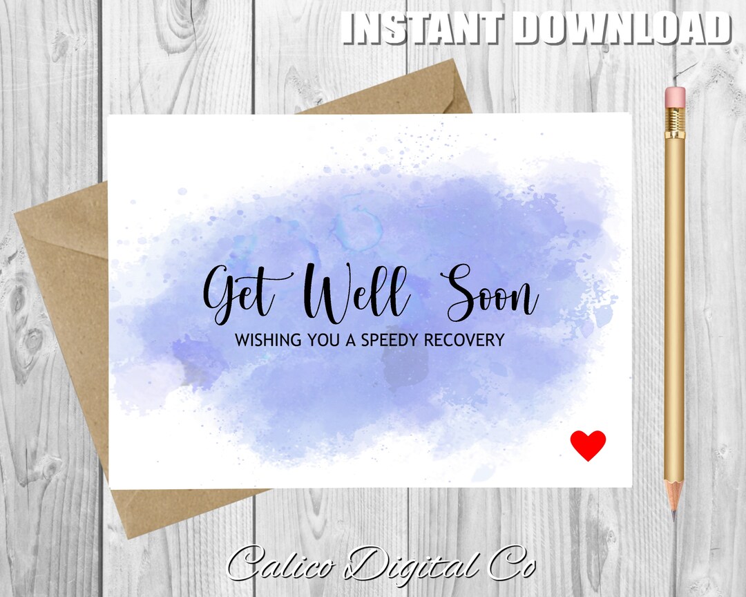 GET WELL Card,wishing You A Speedy Recovery,feel Better Soon,get Well ...