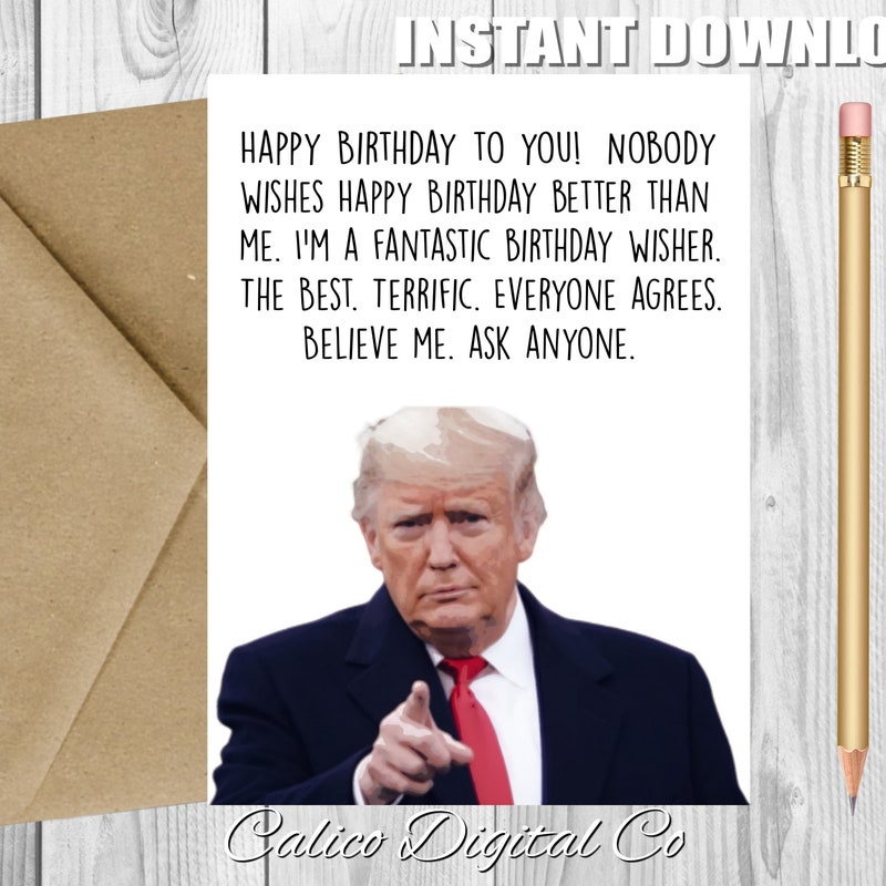 Personalized Donald Trump Birthday Card - Etsy