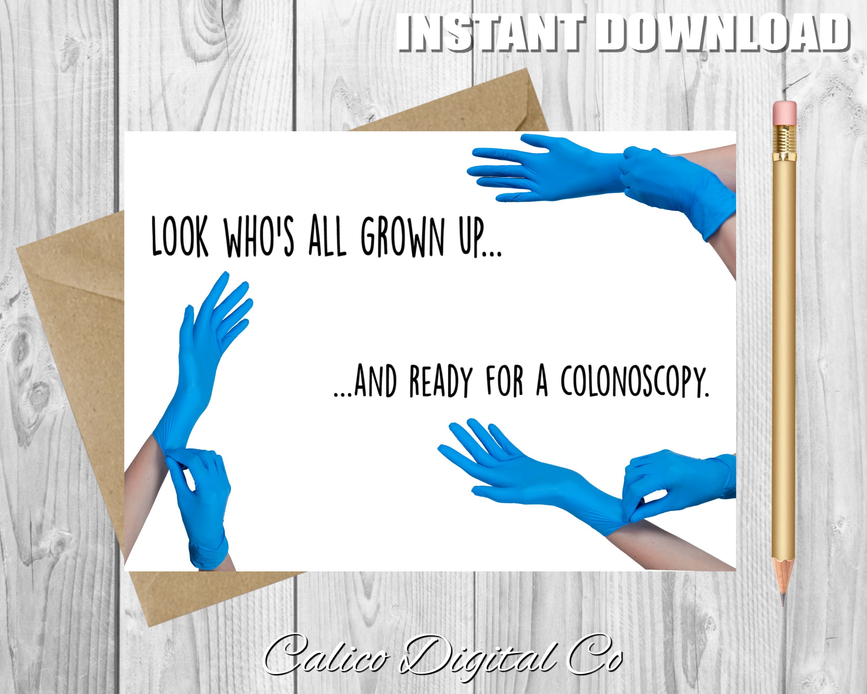 Colonoscopy Birthday Card, Funny Birthday Card, Friend Card,getting Old ...