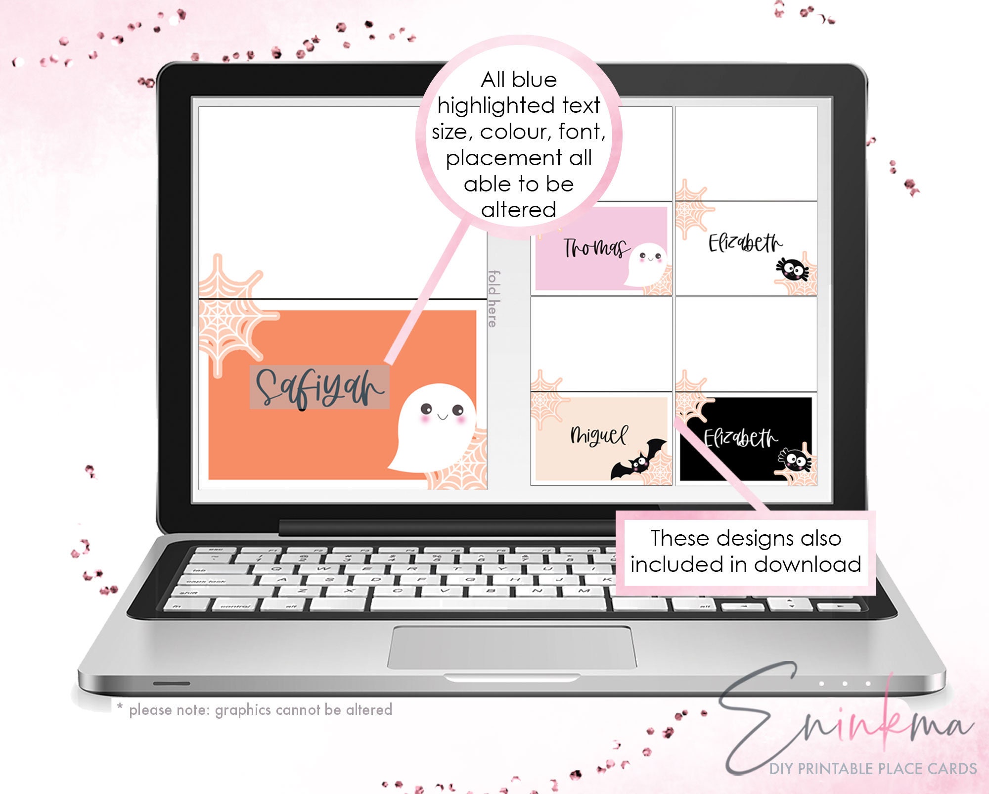 Boo-tiful Halloween Printable Buffet Labels, Halloween Place Cards ...