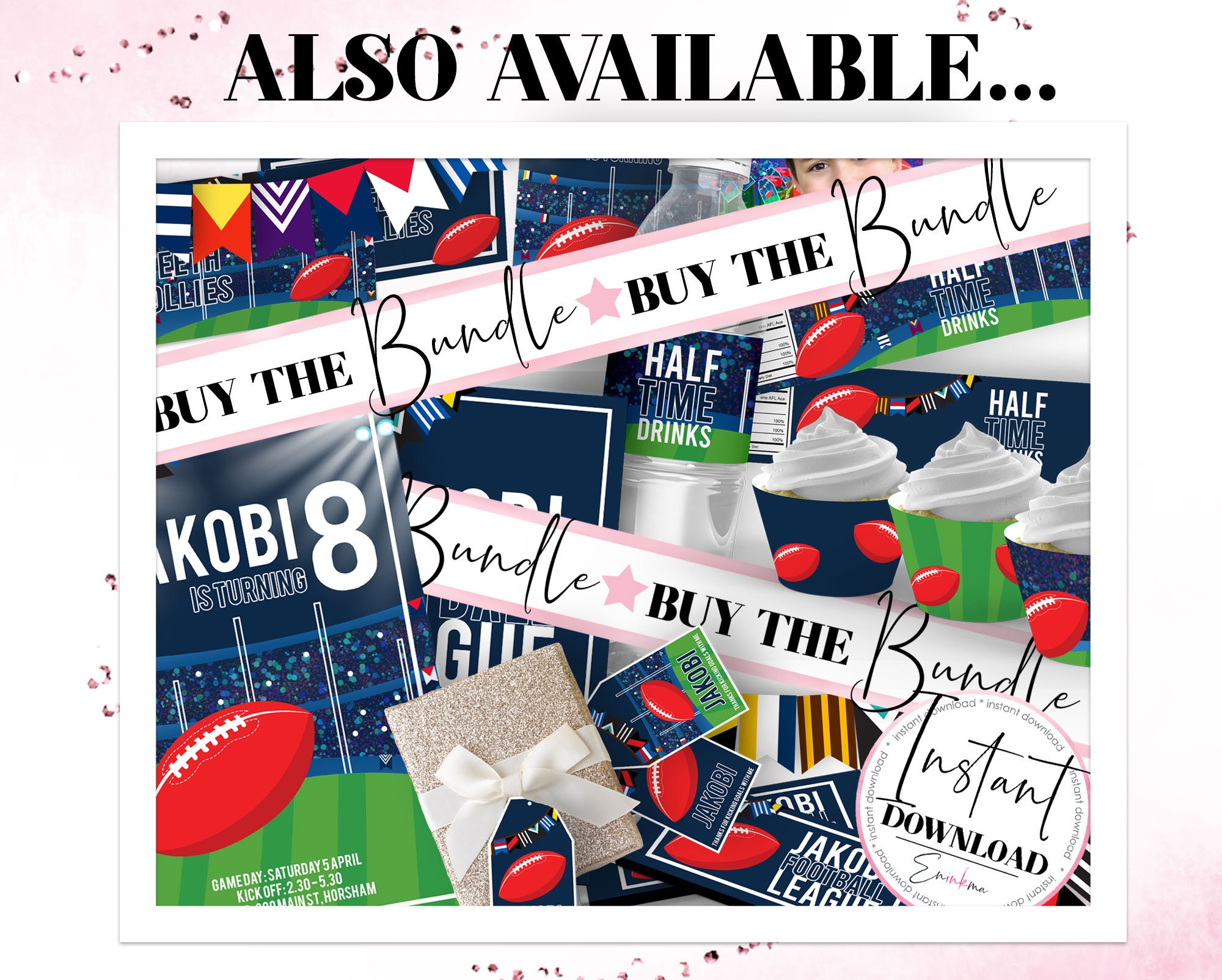 AFL Aussie Rules Favor Tag, AFL Printable, Football Favor Tag, AFL ...